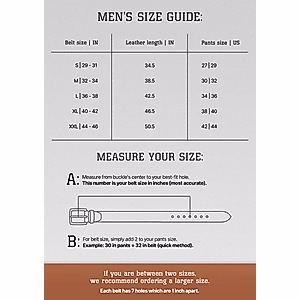 HoffeBelts Men's Leather Belt - Handmade Belts for Men with Buckle, Full Grain Leather Belts, Reverisble Dress Black & Brown Dual XL