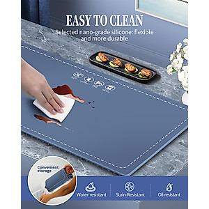 Food Warming Mat, Electric Warming Tray, Portable and Rollable, Premium Silicone Nano-Material, Fast Heating, 3 Temperature Settings & Auto Shut-Off for Buffet, Party, Thawing