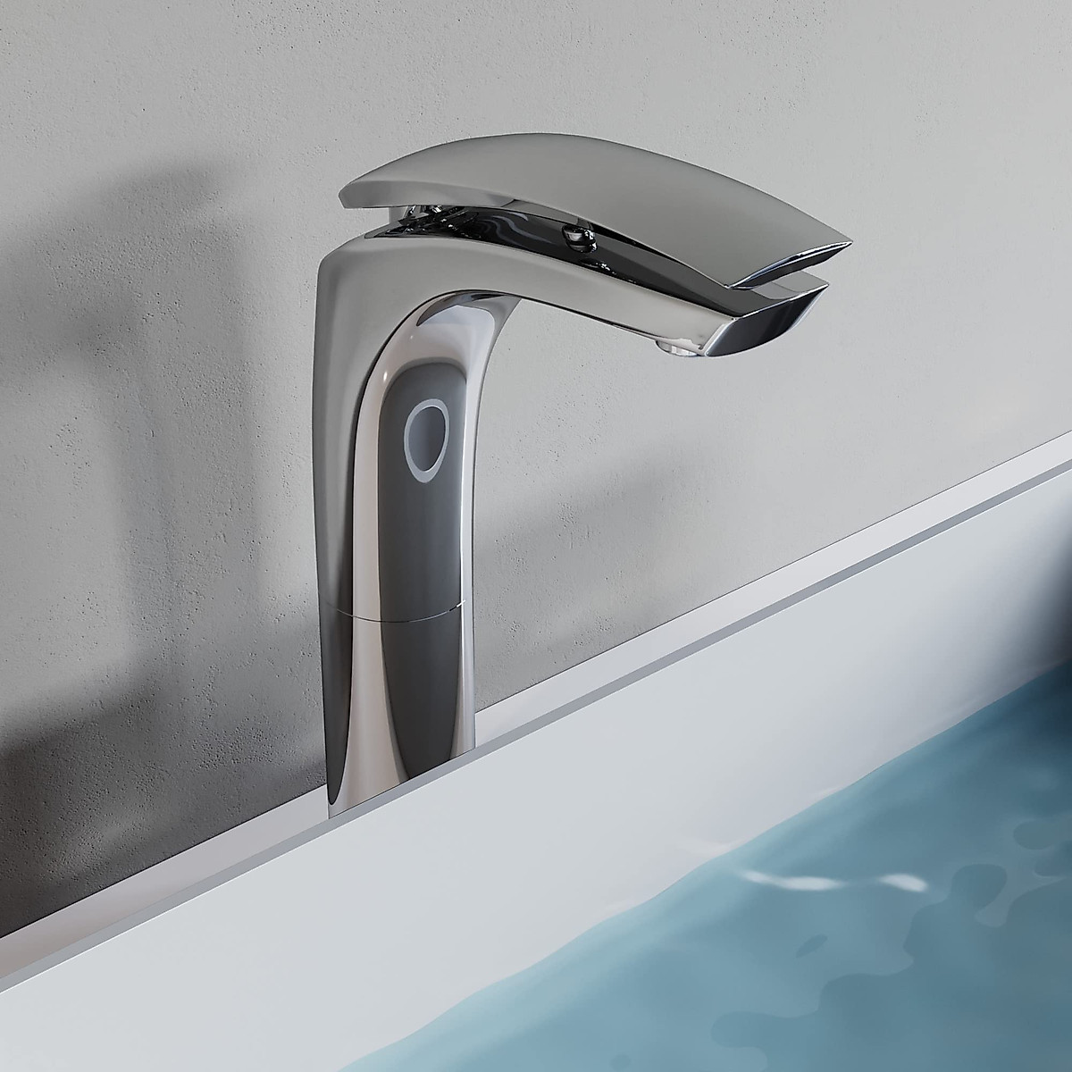 Dowell Modern Tall Vessel Sink Faucet - Single Handle, One Hole Bathroom Vanity Faucet,Chrome 8001 018 01