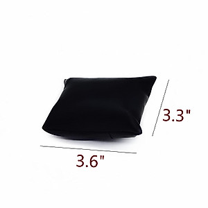 Fannuoncc 10-Pieces PU Leather Small Bracelet/Watch Pillow Jewelry Displays (Black)