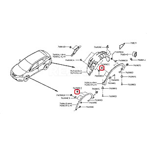 Rexka 30pcs Wheel Arch Fender Flare Moulding Clips 76882-JG10A Compatible with Nissan Infiniti Armada Murano Juke QX56 QX80