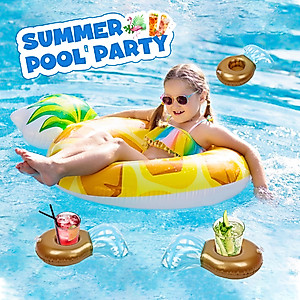 12Pack Ring Inflatable Drink Holder, Drink Floaties Floats Cup for Swimming Pool Drink Holder for Pool Bachelorette Party Float Decorations Accessories for Adults