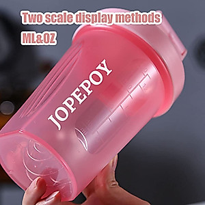 JOPEPOY 2PCS 400 ML Classic Loop Top Shaker Bottle,Protein Shaker Cup with Stirring Ball,Multi-Function water bottle for sports and outdoor (400ML (16 oz), Purple)