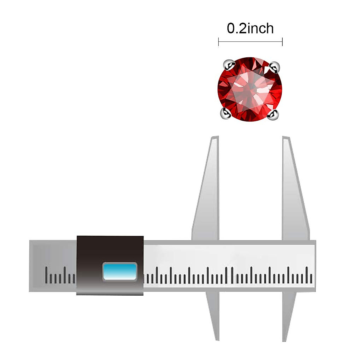 UHIBROS 6 Pairs Stainless Steel Stud Earrings Set For Mens Womens Hypoallergenic Cubic/Square Zircon Earrings 18K White Gold 316L CZ Earring