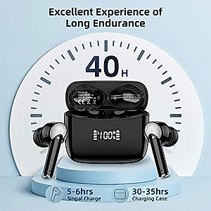 Bluetooth Headphones, in-Ear Headphones Wireless Bluetooth 5.3 with LED Display,IPX7 Waterproof Wireless Headphones Touch Control,Headphones Wireless Bluetooth HiFi Stereo Sound