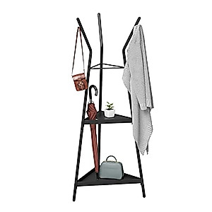 Sauder Boulevard Cafe Coat Tree, L: 22.09" x W: 25.35" x H: 61.54", Black Finish