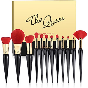 DUcare Makeup Brushes 12Pcs The Queen Series Makeup Brush set Premium Gifts Kabuki Foundation Blending Face Powder Blush Concealers Eye Shadows Brushes