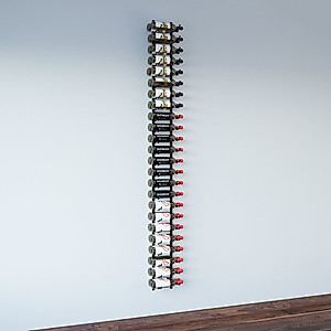 VintageView W Series Pro Wine Rack 8 - Wall Mounted Wine Bottle Rack Kit, Stylish Modern Wine Storage with Label Forward Design (48 Bottles, Brush Nickel)
