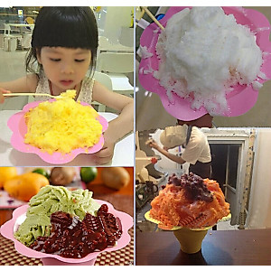 Qixivcom 60 Pack Disposable Ice Cream Cup 4oz Cone Cup Pink Flower Shaved Smoothie Ice Bowl Flower Drip Cup Small Bowl Perfect for Cold Drink Cups for Ice Cream, Shaved Ice, Fruit Smoothie