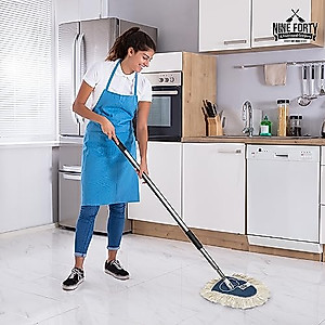 Nine Forty Industrial Strength Ultimate Cotton Floor Dust Mop Wedge Refill | Commercial Cleaner Mop Head Replacement - 2 Pack