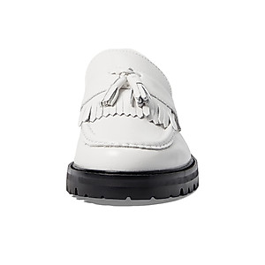 Steve Madden Women's Minka Loafer, White Leather, 7.5