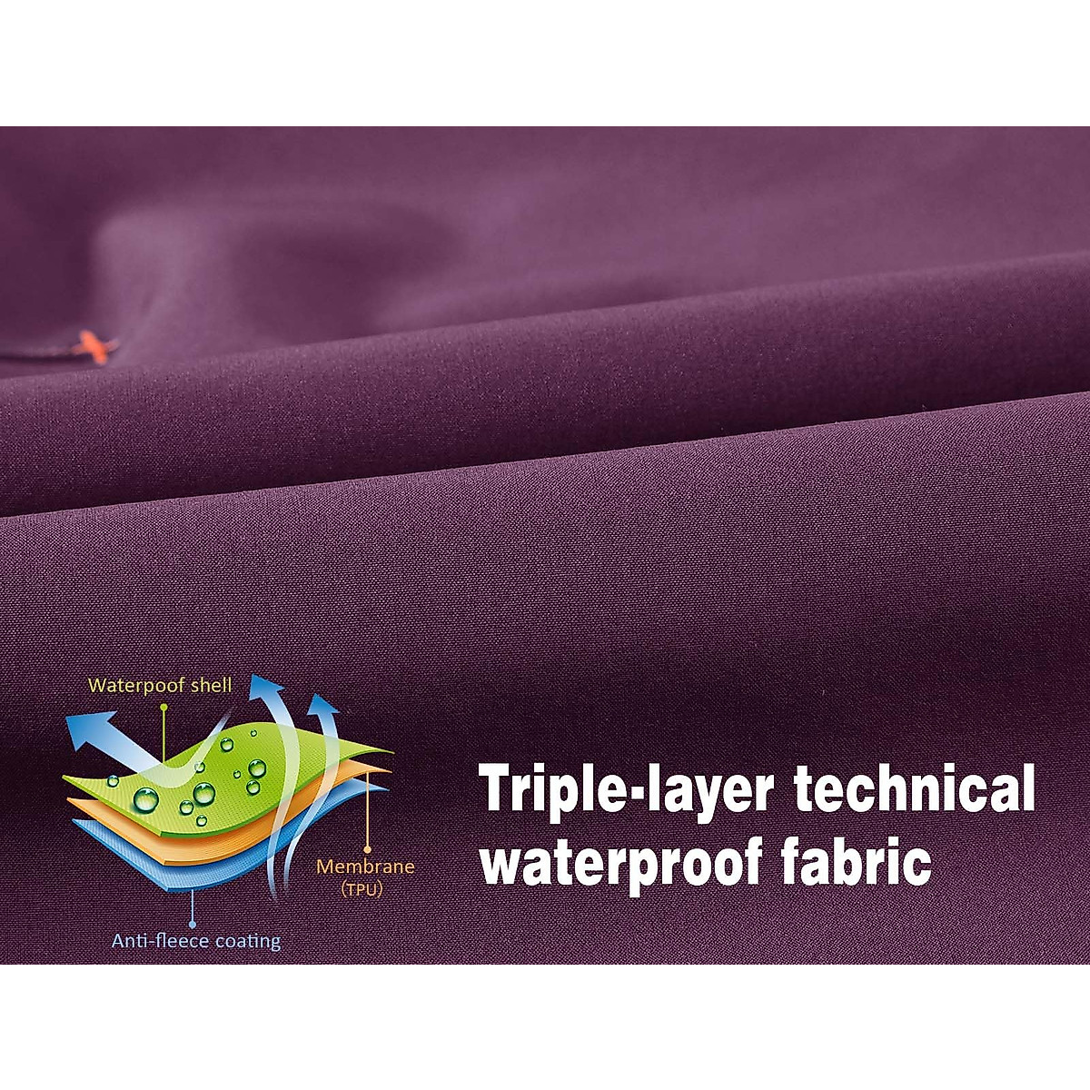 Rdruko Women's Ski Pants Waterproof Insulated Outdoor Hiking Winter Softshell Cold Weather(Purple, US M)