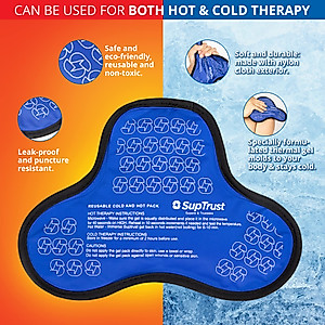 Gel Ice Pack for Injuries Reusable: Cold/Hot Pack for Neck, Shoulder, Knee, Hot Cold Therapy for Rotator Cuff Injuries, Bursitis, and Swelling, Shoulder Ice Pack Wrap, Ice Pack for Shoulder Brace