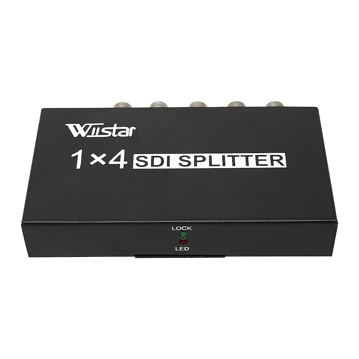 Wiistar SDI 1x4 Splitter Black Amplifier Splitter 1 in to 4 Out SD-SDI HD-SDI 3G-SDI Repeater Extender