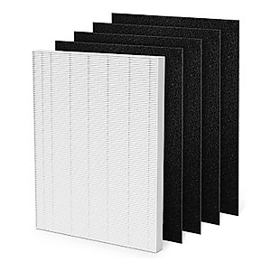 115115 Size 21 Filter A Compatible with Winix PlasmaWave Air Purifier C535, 5300, 5300-2, 6300, 6300-2, AM90, P300, True HEPA Filter with 4 Carbon Pre-Filters