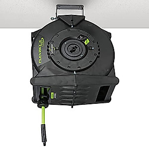 Flexzilla Levelwind Retractable Air Hose Reel, 3/8 in. x 75 ft., Heavy Duty, Lightweight, Hybrid, ZillaGreen - L8306FZ