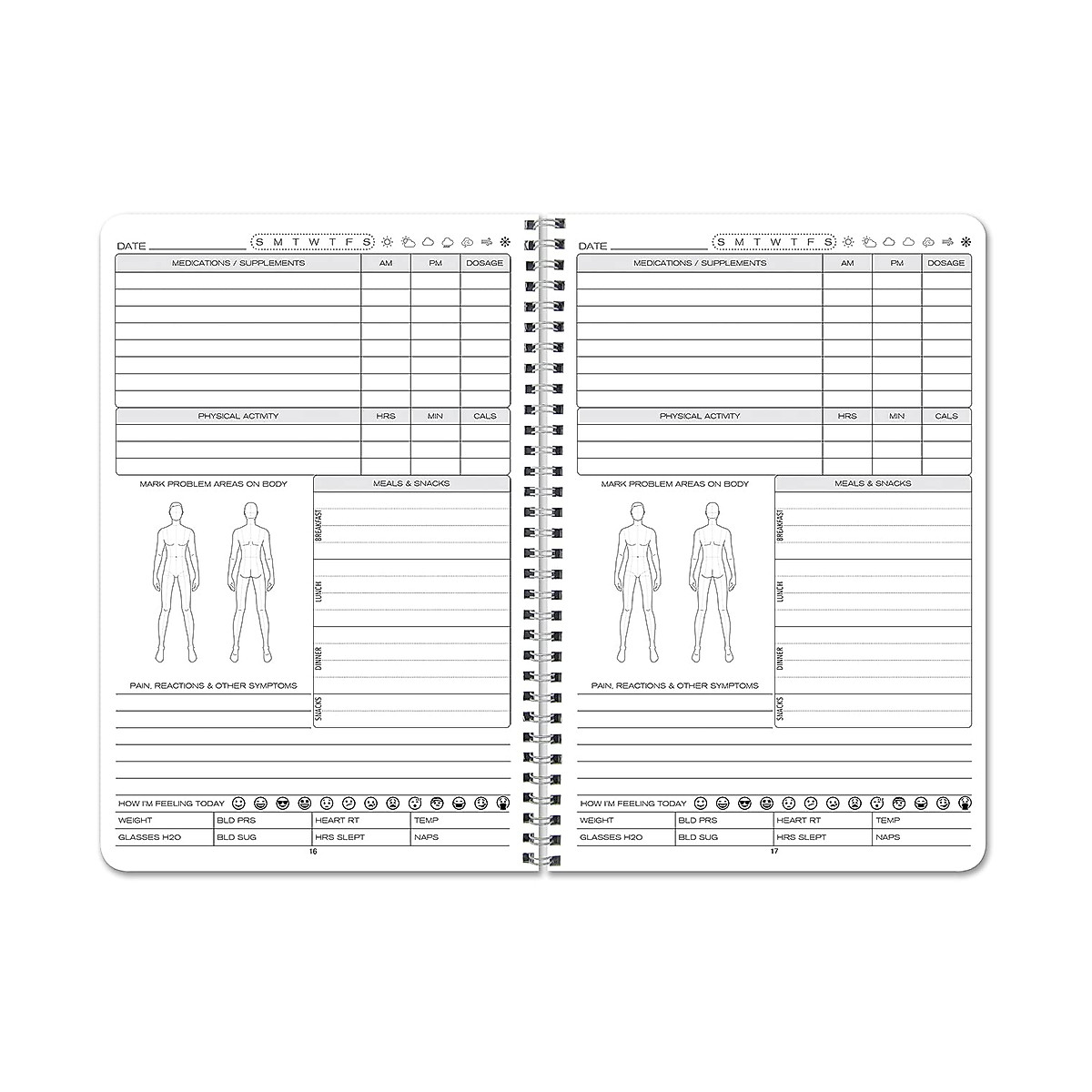 BookFactory Personal Medical Journal/My Medical History Logbook/Daily Medications Log Book/Medicine, Treatment, Doctor Visit Tracking Records - Wire-O, 100 Pages 6" x 9" (JOU-100-69CW-PP-(Medical))