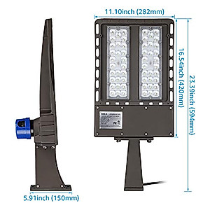 LEONLITE Wall Mounted LED Parking Lot Light, 150W(450W Eqv.) Dusk to Dawn Commercial Shoebox Lights, IP65 Street Lighting Fixture, 5000K Daylight