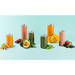 Hammont Juice Bottles - 100 Pack Plastic Bottles with Caps - Sealable Boba Cups with Lids - Smoothie & Iced Coffee Cups | Compatible with Automatic Tin Top Cup Sealer (16.90 oz (500ml))