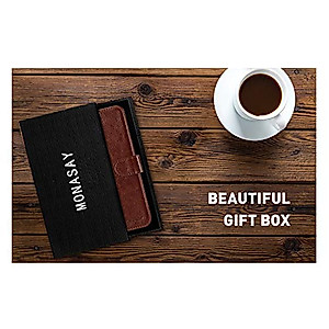 MONASAY Wallet Case for Galaxy S23+Plus 5G,[RFID Blocking] Flip Folio Leather Cell Phone Cover with Credit Card Holder for Samsung Galaxy S23+Plus 5G 6.6 inch, Brown