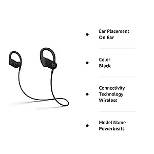Powerbeats High-Performance Wireless Bluetooth Headphones - Black - MWNV2LL/A (Renewed)