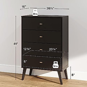 Prepac Milo 4-drawer Chest, Black