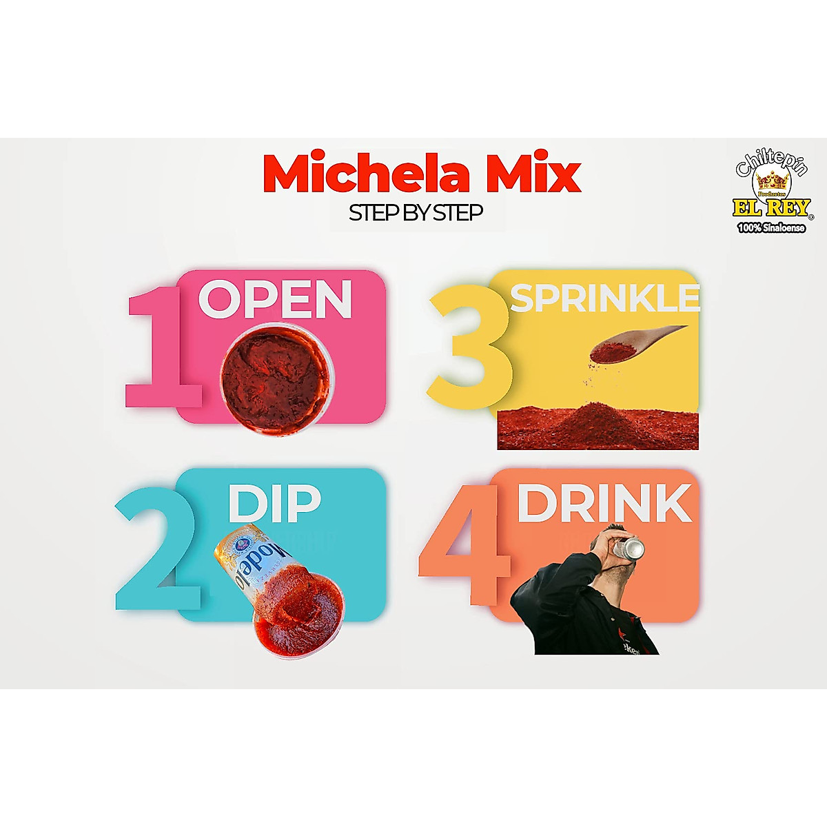 Michela Mix 2 Pack michelada Rimmer, Rimming Dip, Michelada and Fruit Dip, Chiltepin El Rey (1 Tamarindo 1 Mango)