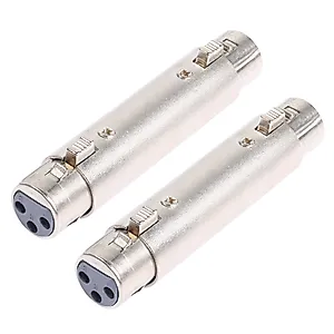 PNGKNYOCN XLR Female to Female Coupler,XLR 3-Pin Gender Changer Microphone Cable Adapter(2-Pack