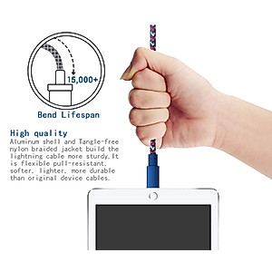 Ambrane iPhone Charger Cable,3FT MFi Certified Charging USB Syncing Data Nylon Braided Cord Compatible with iPhone 13/11/12 Xs/Max/XR/X/8/8 Plus/7/7 Plus/6/6S/6 Plus/5S/SE/Mini/Air/Pro (1M)