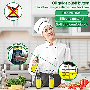 Nemufy Olive Oil Dispenser Bottle for Kitchen with Measurement Scale Cooking Oil and Vinegar Soy Sauce Bottling Clear Glass Oil Bottles Oil Pot Oil Container, 17oz/500ml