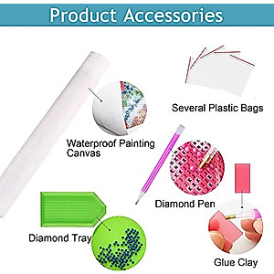 Random Cartoon Diamond Art Painting Kits for Adults - DIY 5D Round Full Drill Diamond Paintings,Paint with Diamonds Pictures Gem Art Painting Kits Arts and Crafts for Home Wall Decor(11.8X15.7inch)