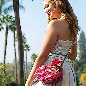 Mary Frances womens Ruffle My Feathers Crossbody, Pink, One Size US