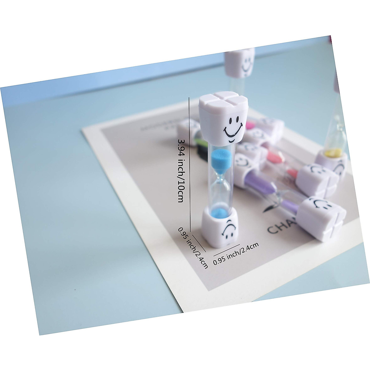 Transun Moo 7 Pack 2 Minutes Hourglass Brushing Teeth Timers Colorful Sand Timer for Kids Promote Dental Hygiene