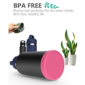 ALIENSX Protective Bottom Boot for YETI Rambler 18oz/12oz and Yeti Yonder 25oz Water Bottles, Anti-Slip Silicone Sleeve Cover, Travel Pet Bowl for Dog Cat Food Feeding, BPA Free (12/18oz, Pink)