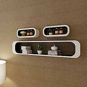 vidaXL 3X Wall-Mounted Cube Floating Shelf Set Matte White Display Store Home