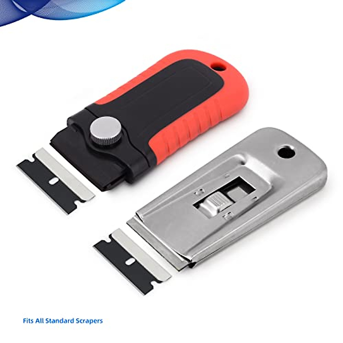 NEWISHTOOL Black Carbon Steel Single Edge Razor Blade, 300 PCS One Edge Razor Blades, Individual Wrapped Blade, Box Cutter Replacement Blades, Industrial Glass Scraper Razor Blade to Clean Stove, Oven