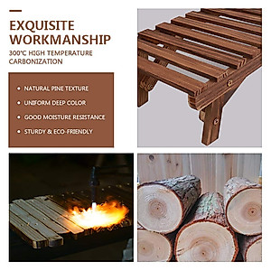 Ufine Freestanding 3 Tier Ladder Shelf Wood Plant Stand Indoor Outdoor Plant Display Rack Flower Pot Holder Planter Organizer