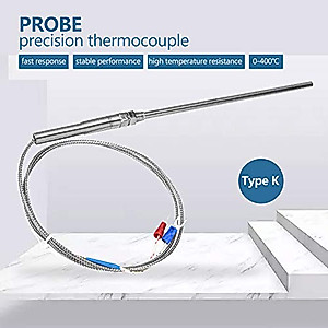 Thermopile Generator, Waterproof K Type Thermocouple, M8 150mm Thermocouple Wire Thread Type K Thermocouple Probe Temperature Sensor Wire 0 400℃ (1M)