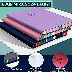 Collins Edge Mira 2024 A5 Diary - Week to View Planner - Colourful Lifestyle Planner and Organiser for Office, Work, Personal and Home - Weekly - EDMR153.55-24 (Navy)