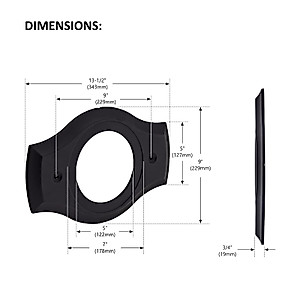 Renovation Shower Cover Plate for 2-Handle or 3-Handle to 1-Handle Shower Updates, Matte Black