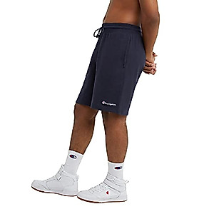 Champion Men's Jersey Gym, 100% Cotton Athletic, Sports Shorts, 7" & 9", Navy Script & Taglet, X-Large