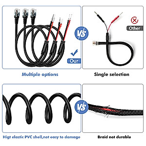 Radar Detector Hardwire Power Cord, Rearview Mirror Plug Cable,with Inline Fuse Holder,Suitable for Uniden Escort Beltronics Valentine One Cobra Whistler Radar Detector,3-Piece Set,13.7'' (RJ11)