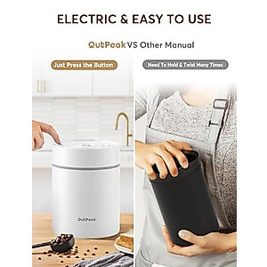 OUTPEAK Neo 2025 Kilo Auto Vacuum Coffee Canister, 1.5L Capacity for 17.6oz of Coffee Beans, One-Button Operation, Stainless Steel Coffee Storage Container for Barista, Gifting (Large, Pearl White)