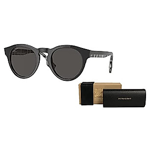 BURBERRY Reid BE4359 399687 49MM Black/Dark Grey Phantos Sunglasses for Men + BUNDLE With Designer iWear Complimentary Eyewear Kit