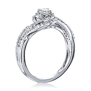 Kobelli Diamond Dual Wave Engagement Ring - white-gold / 10.0