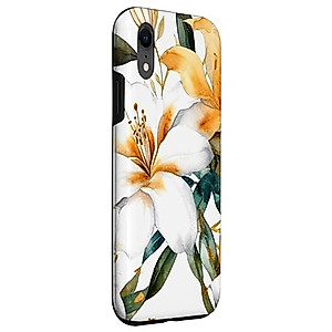 iPhone XR Yellow Watercolor Floral Flower N8 Case