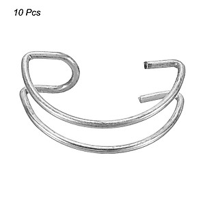 PATIKIL 1.6x0.9 Cage Door Hook, 10Pcs Stainless Steel Durable Double Wire Latch Hook for Locking and Fixing Rabbit Pig Poultry Cage, Silver