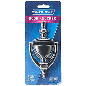 Schlage SC2-3125-716 5-5/16-Inch Solid brass Door Knocker, Aged Bronze
