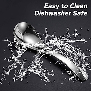 Set of 6, Heavy-Duty Soup Spoons, findTop Stainless Steel Soup Spoons, Table Spoons- 5.8 Inches