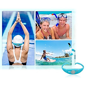 Upgraded Active Sport Waterproof Headphones - Marine Grade Water Resistant Bluetooth Headset Wireless Headphones Earbuds w/ Microphone, Handsfree Call, LED, Rechargeable Battery - Pyle PSWBT7PN (Pink)